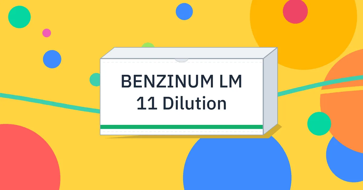 Symbolbild: Packung mit der Aufschrift BENZINUM LM 11 Dilution (PZN 12792012) – Verfügbarkeit und Bezug in Apotheken in Frankfurt am Main