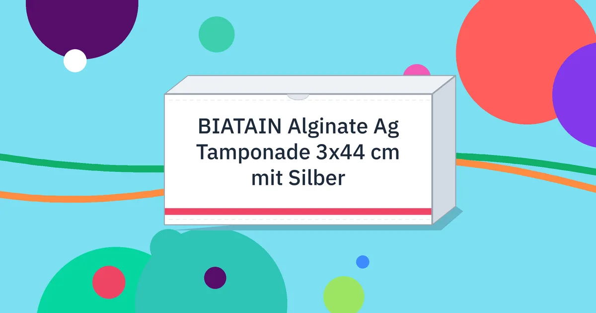 Symbolbild: Packung mit der Aufschrift BIATAIN Alginate Ag Tamponade 3x44 cm mit Silber (PZN 20598436) – Verfügbarkeit und Bezug in Apotheken in Frankfurt am Main