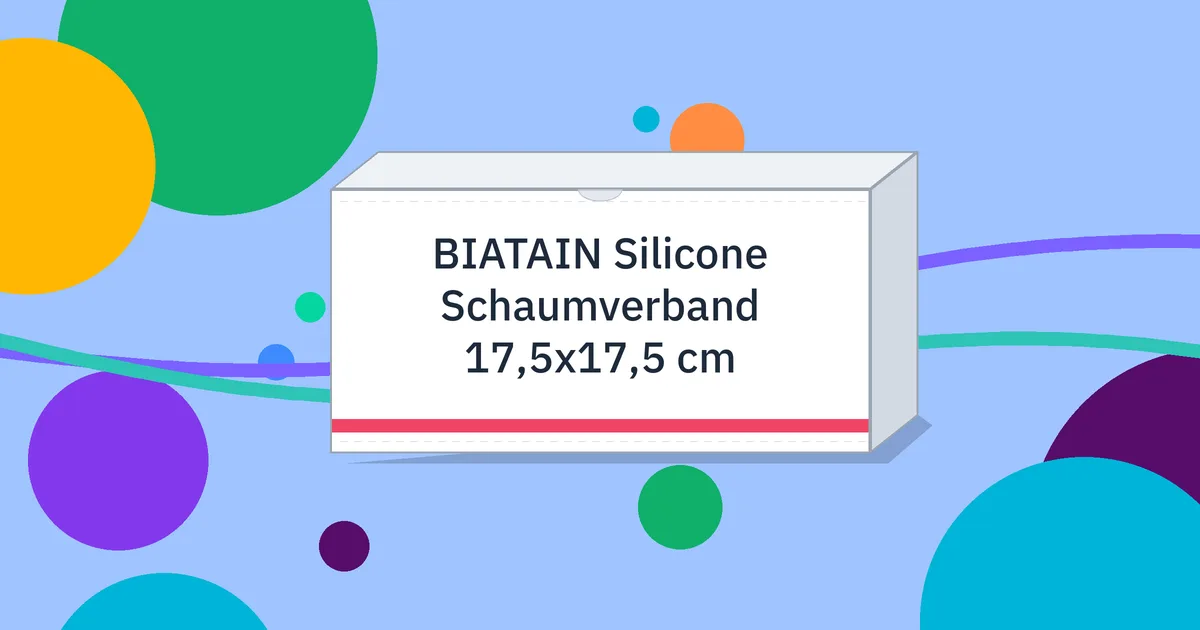 Symbolbild: Packung mit der Aufschrift BIATAIN Silicone Schaumverband 17,5x17,5 cm (PZN 18133931) – Verfügbarkeit und Bezug in Apotheken in Frankfurt am Main