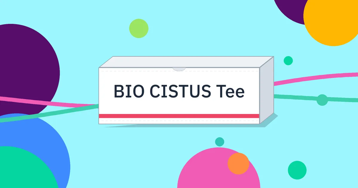 Symbolbild: Packung mit der Aufschrift BIO CISTUS Tee (PZN 18297199) – Verfügbarkeit und Bezug in Apotheken in Frankfurt am Main