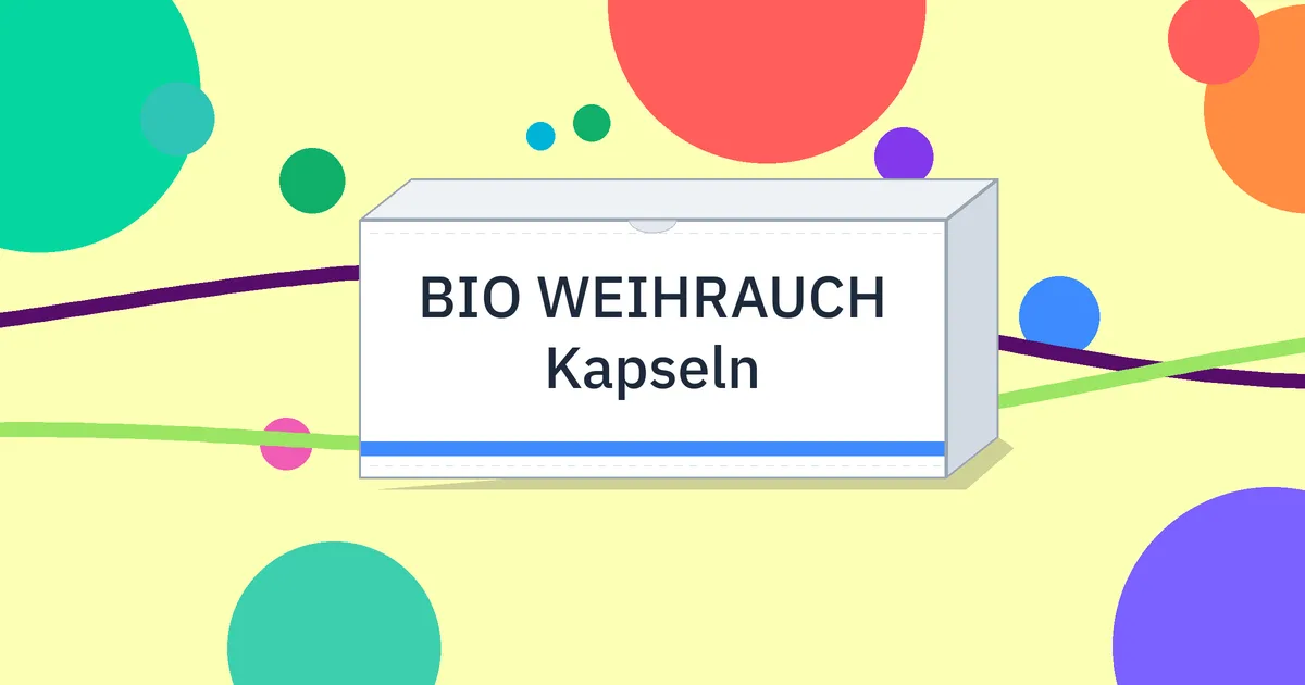 Symbolbild: Packung mit der Aufschrift BIO WEIHRAUCH Kapseln (PZN 15404571) – Verfügbarkeit und Bezug in Apotheken in Frankfurt am Main