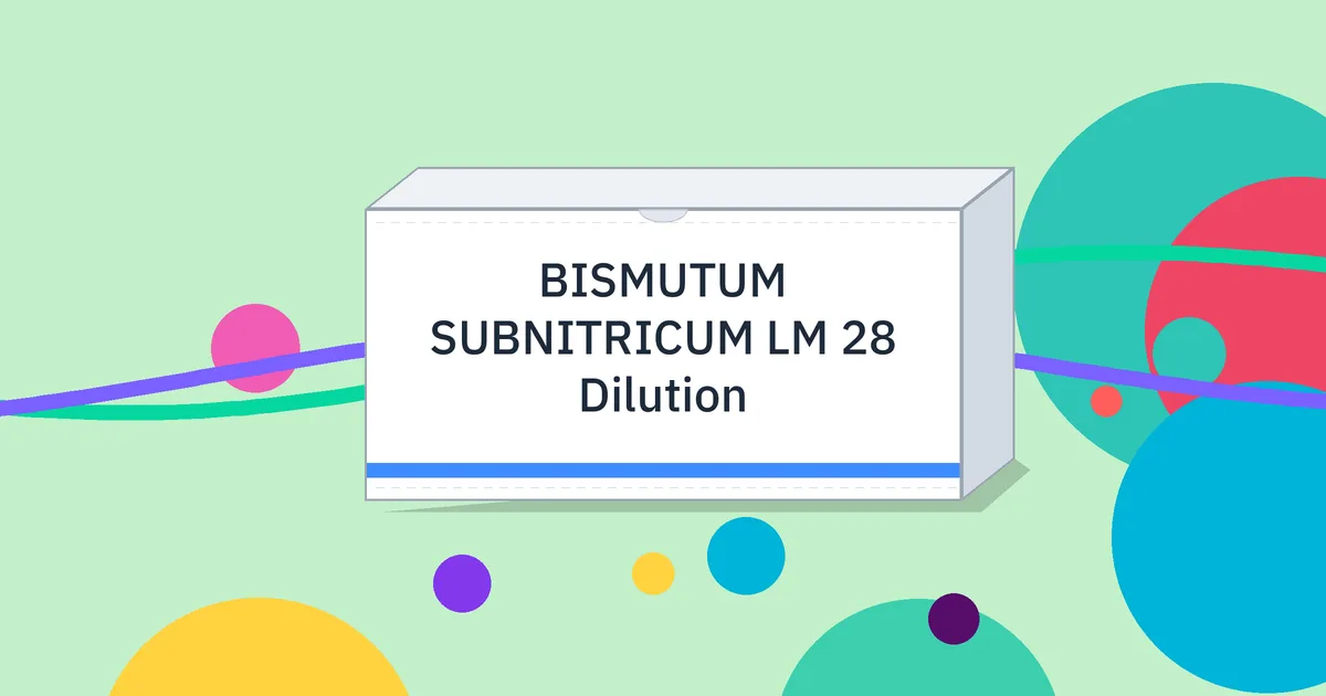 Symbolbild: Packung mit der Aufschrift BISMUTUM SUBNITRICUM LM 28 Dilution (PZN 13389011) – Verfügbarkeit und Bezug in Apotheken in Frankfurt am Main
