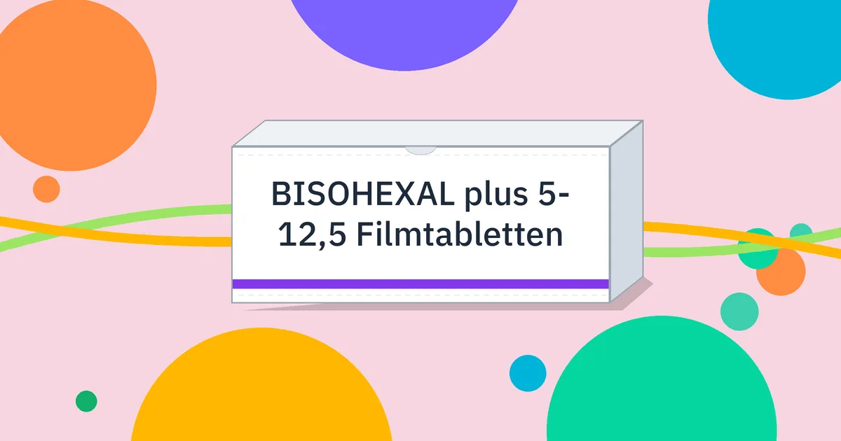 Symbolbild: Packung mit der Aufschrift BISOHEXAL plus 5-12,5 Filmtabletten (PZN 02426602) – Verfügbarkeit und Bezug in Apotheken in Frankfurt am Main