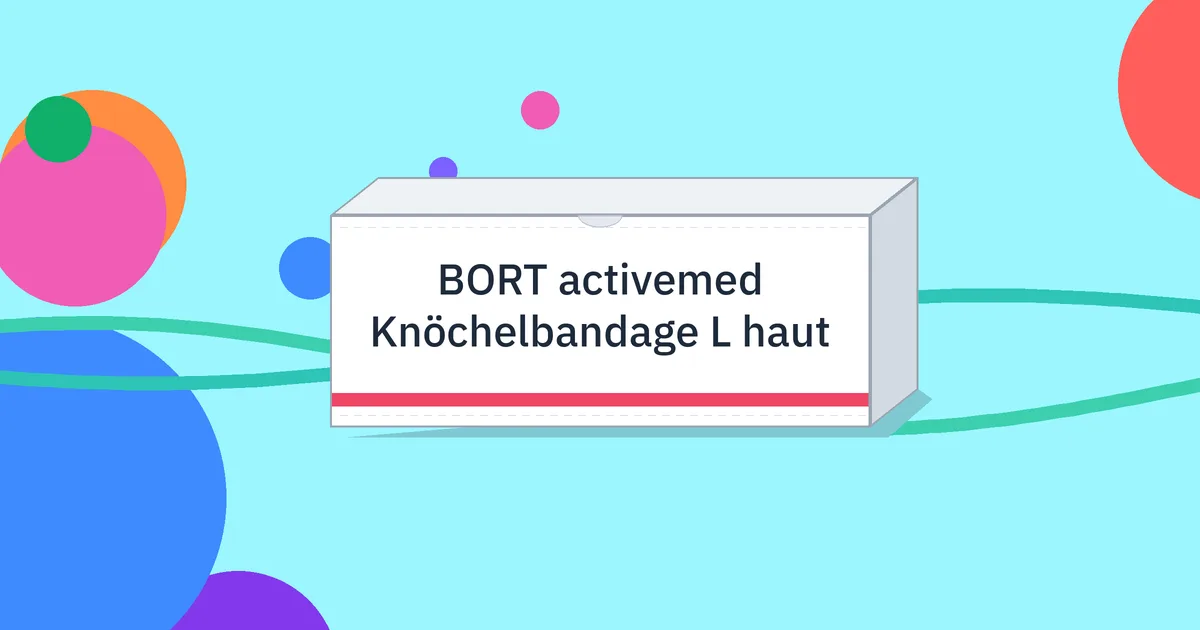 Symbolbild: Packung mit der Aufschrift BORT activemed Knöchelbandage L haut (PZN 10024272) – Verfügbarkeit und Bezug in Apotheken in Frankfurt am Main