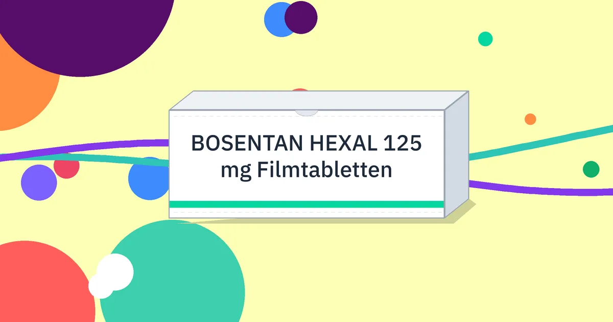 Symbolbild: Packung mit der Aufschrift BOSENTAN HEXAL 125 mg Filmtabletten (PZN 18823877) – Verfügbarkeit und Bezug in Apotheken in Frankfurt am Main