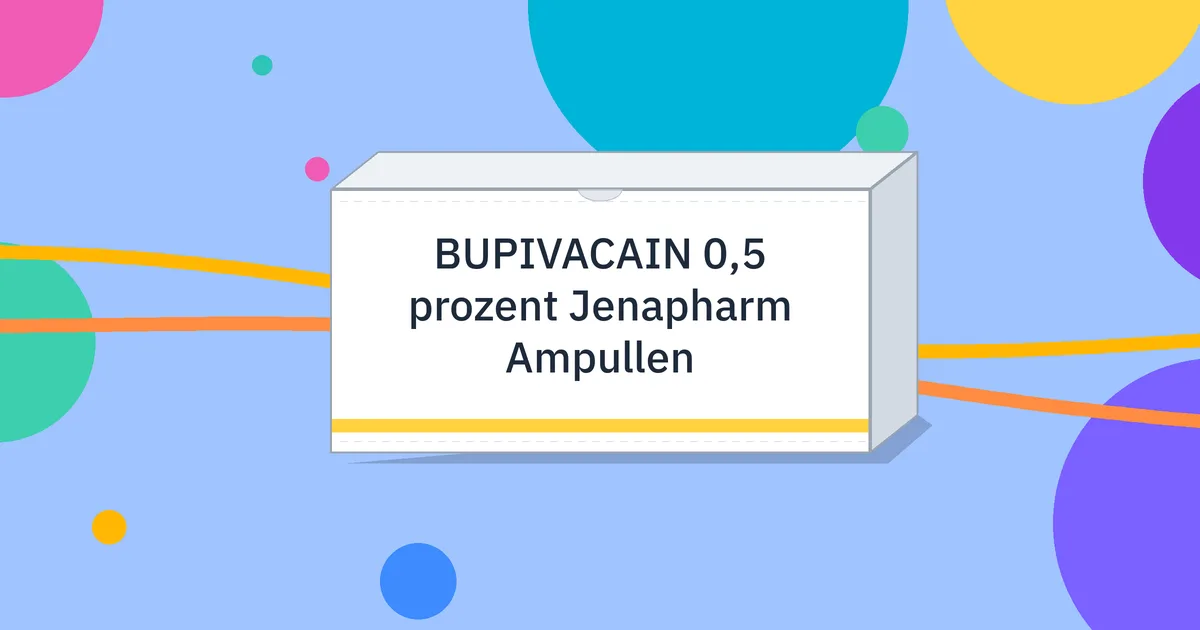 Symbolbild: Packung mit der Aufschrift BUPIVACAIN 0,5 prozent Jenapharm Ampullen (PZN 04004360) – Verfügbarkeit und Bezug in Apotheken in Frankfurt am Main
