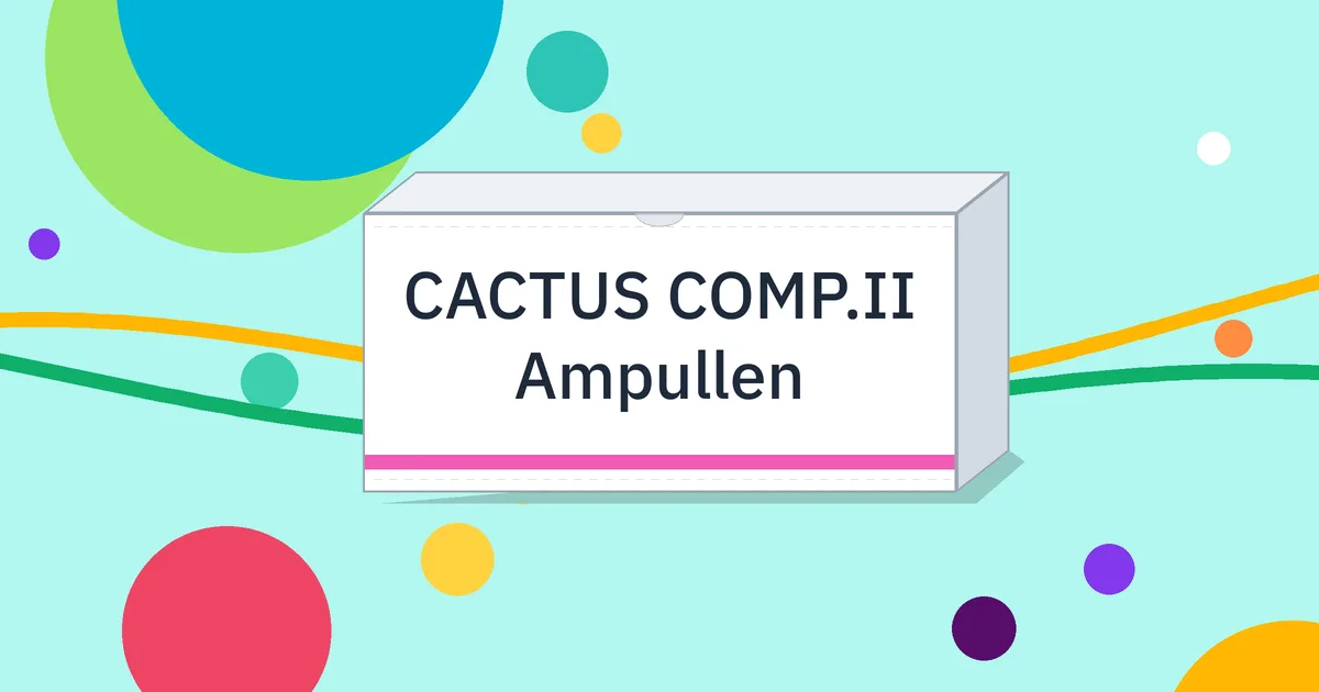 Symbolbild: Packung mit der Aufschrift CACTUS COMP.II Ampullen (PZN 01751062) – Verfügbarkeit und Bezug in Apotheken in Frankfurt am Main