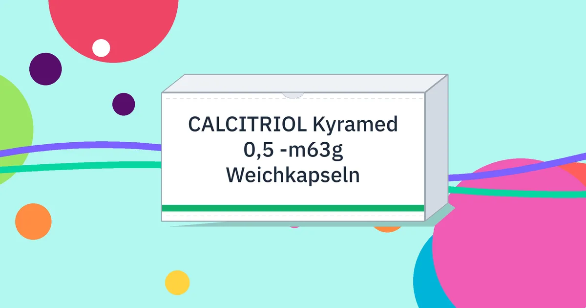 Symbolbild: Packung mit der Aufschrift CALCITRIOL Kyramed 0,5 -m63g Weichkapseln (PZN 03193063) – Verfügbarkeit und Bezug in Apotheken in Frankfurt am Main