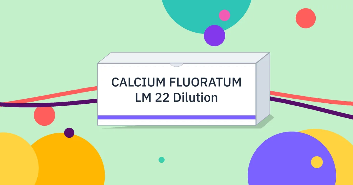 Symbolbild: Packung mit der Aufschrift CALCIUM FLUORATUM LM 22 Dilution (PZN 12804471) – Verfügbarkeit und Bezug in Apotheken in Frankfurt am Main