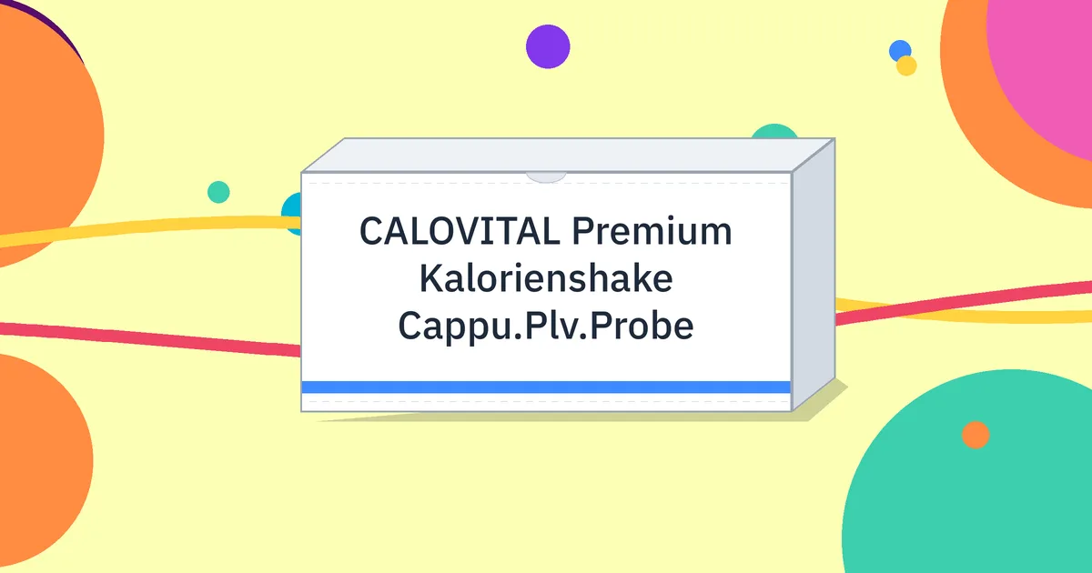Symbolbild: Packung mit der Aufschrift CALOVITAL Premium Kalorienshake Cappu.Plv.Probe (PZN 19823230) – Verfügbarkeit und Bezug in Apotheken in Frankfurt am Main