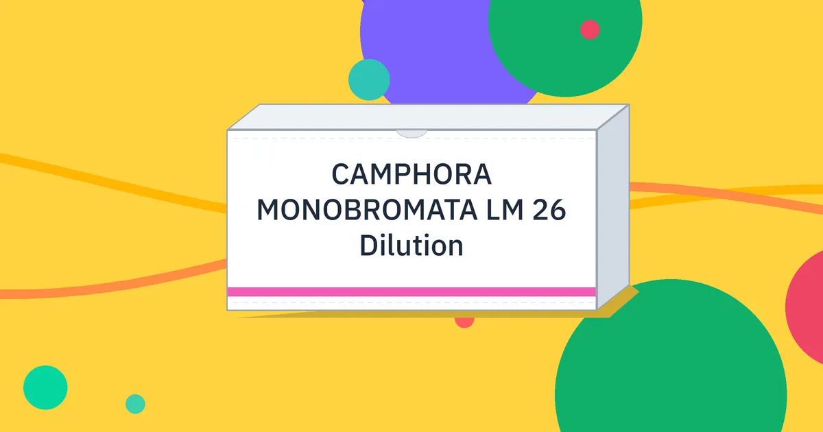 Symbolbild: Packung mit der Aufschrift CAMPHORA MONOBROMATA LM 26 Dilution (PZN 13412218) – Verfügbarkeit und Bezug in Apotheken in Frankfurt am Main