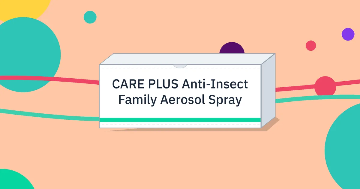 Symbolbild: Packung mit der Aufschrift CARE PLUS Anti-Insect Family Aerosol Spray (PZN 19167004) – Verfügbarkeit und Bezug in Apotheken in Frankfurt am Main