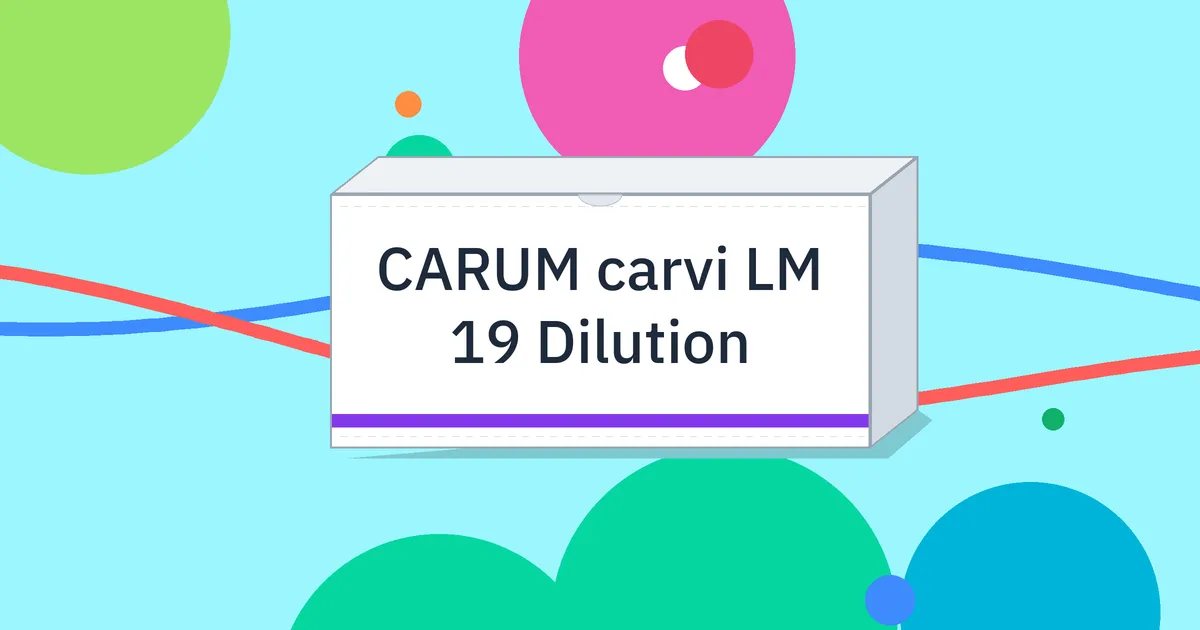Symbolbild: Packung mit der Aufschrift CARUM carvi LM 19 Dilution (PZN 12811287) – Verfügbarkeit und Bezug in Apotheken in Frankfurt am Main