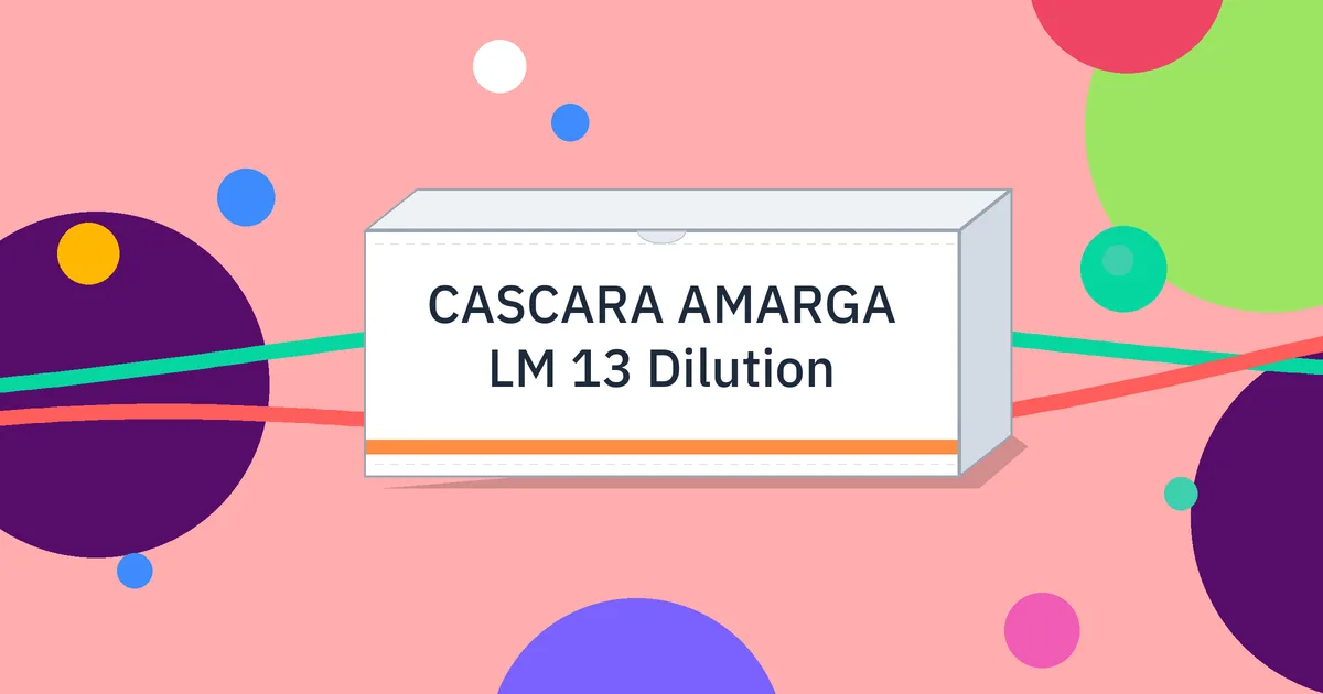 Symbolbild: Packung mit der Aufschrift CASCARA AMARGA LM 13 Dilution (PZN 13432451) – Verfügbarkeit und Bezug in Apotheken in Frankfurt am Main