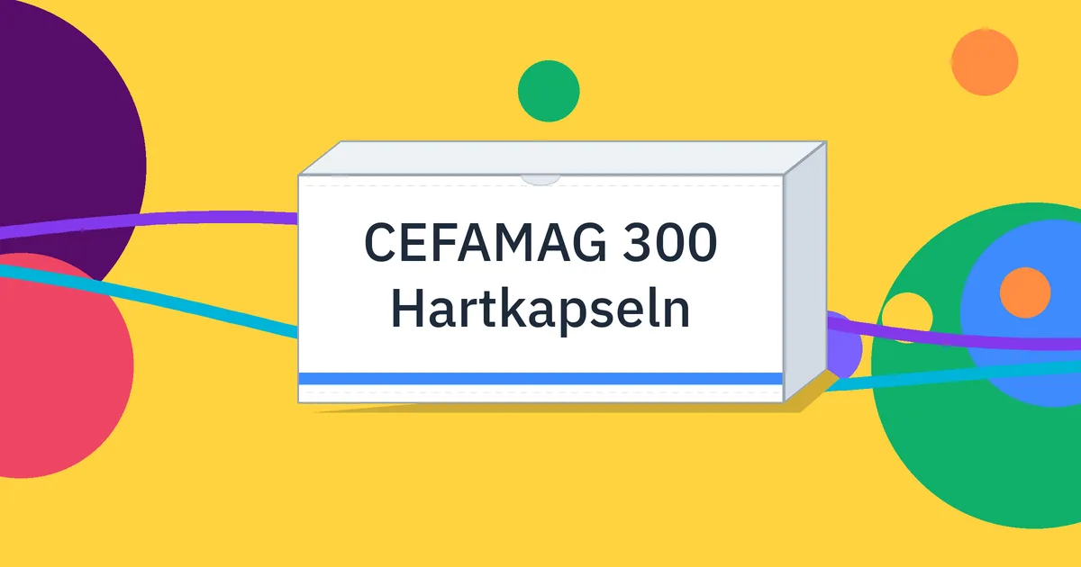 Symbolbild: Packung mit der Aufschrift CEFAMAG 300 Hartkapseln (PZN 03562187) – Verfügbarkeit und Bezug in Apotheken in Frankfurt am Main