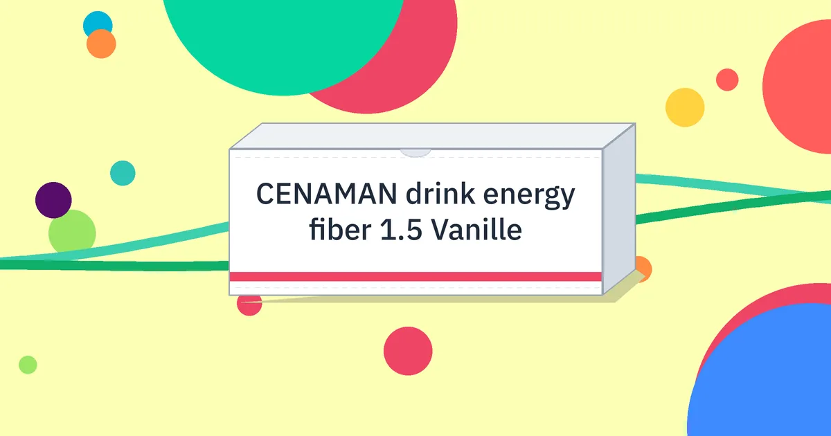 Symbolbild: Packung mit der Aufschrift CENAMAN drink energy fiber 1.5 Vanille (PZN 13710967) – Verfügbarkeit und Bezug in Apotheken in Frankfurt am Main