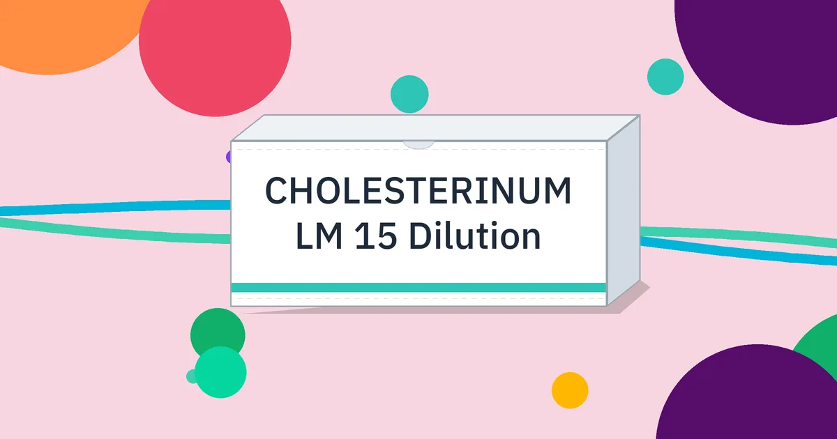 Symbolbild: Packung mit der Aufschrift CHOLESTERINUM LM 15 Dilution (PZN 12817373) – Verfügbarkeit und Bezug in Apotheken in Frankfurt am Main