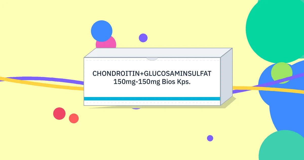 Symbolbild: Packung mit der Aufschrift CHONDROITIN+GLUCOSAMINSULFAT 150mg-150mg Bios Kps. (PZN 01050477) – Verfügbarkeit und Bezug in Apotheken in Frankfurt am Main