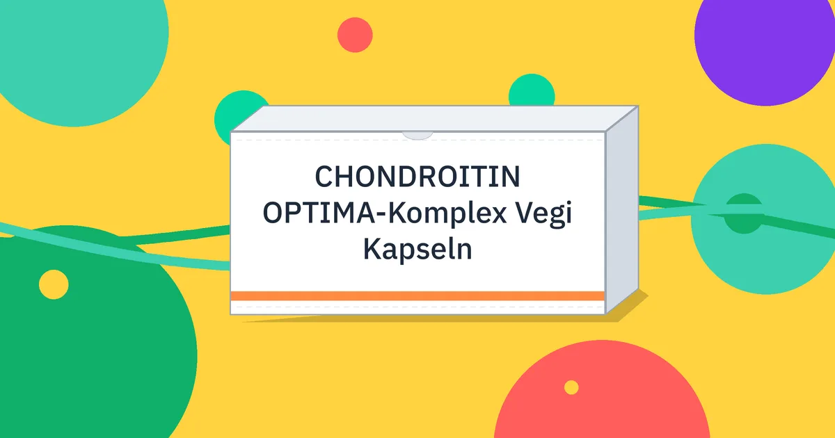 Symbolbild: Packung mit der Aufschrift CHONDROITIN OPTIMA-Komplex Vegi Kapseln (PZN 04864387) – Verfügbarkeit und Bezug in Apotheken in Frankfurt am Main
