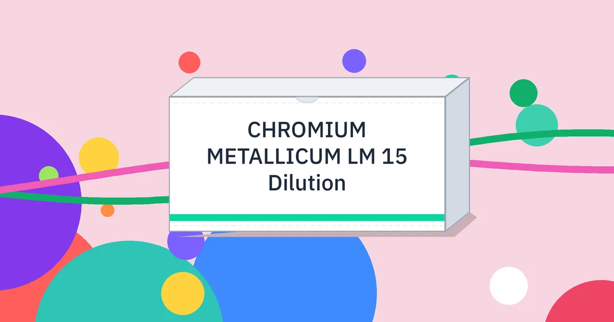 Symbolbild: Packung mit der Aufschrift CHROMIUM METALLICUM LM 15 Dilution (PZN 12817829) – Verfügbarkeit und Bezug in Apotheken in Frankfurt am Main
