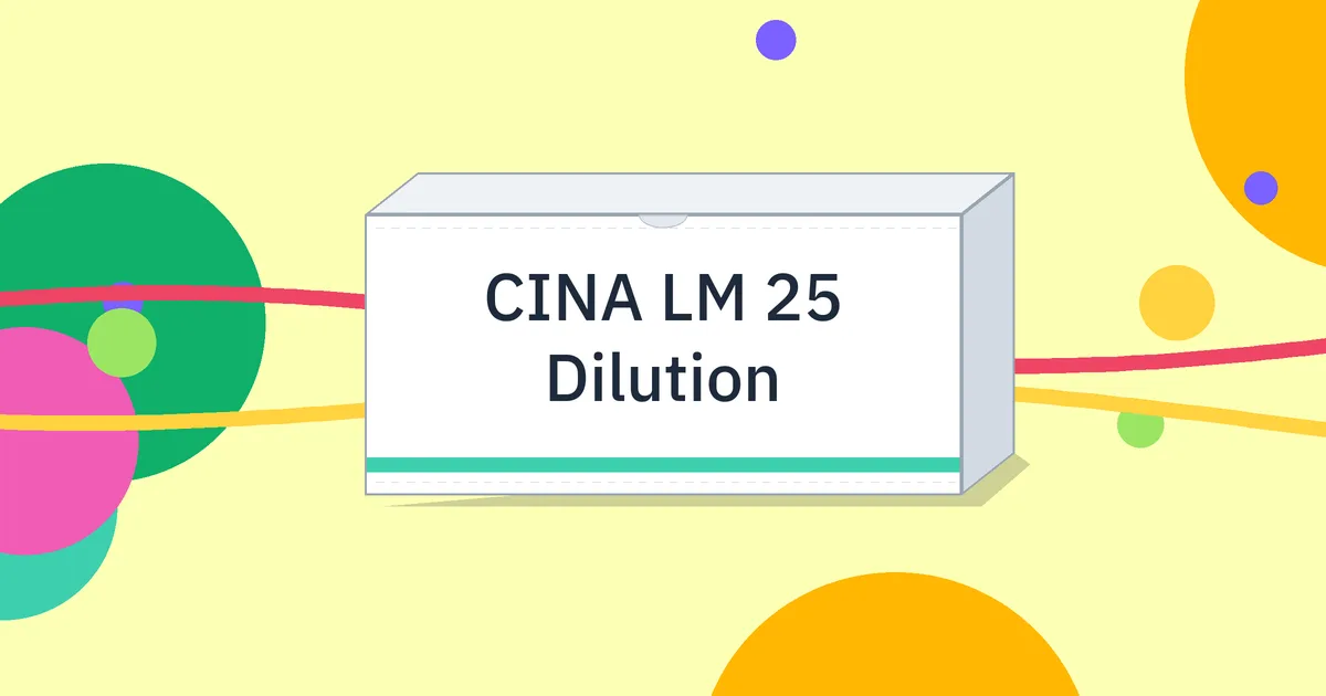 Symbolbild: Packung mit der Aufschrift CINA LM 25 Dilution (PZN 12819633) – Verfügbarkeit und Bezug in Apotheken in Frankfurt am Main