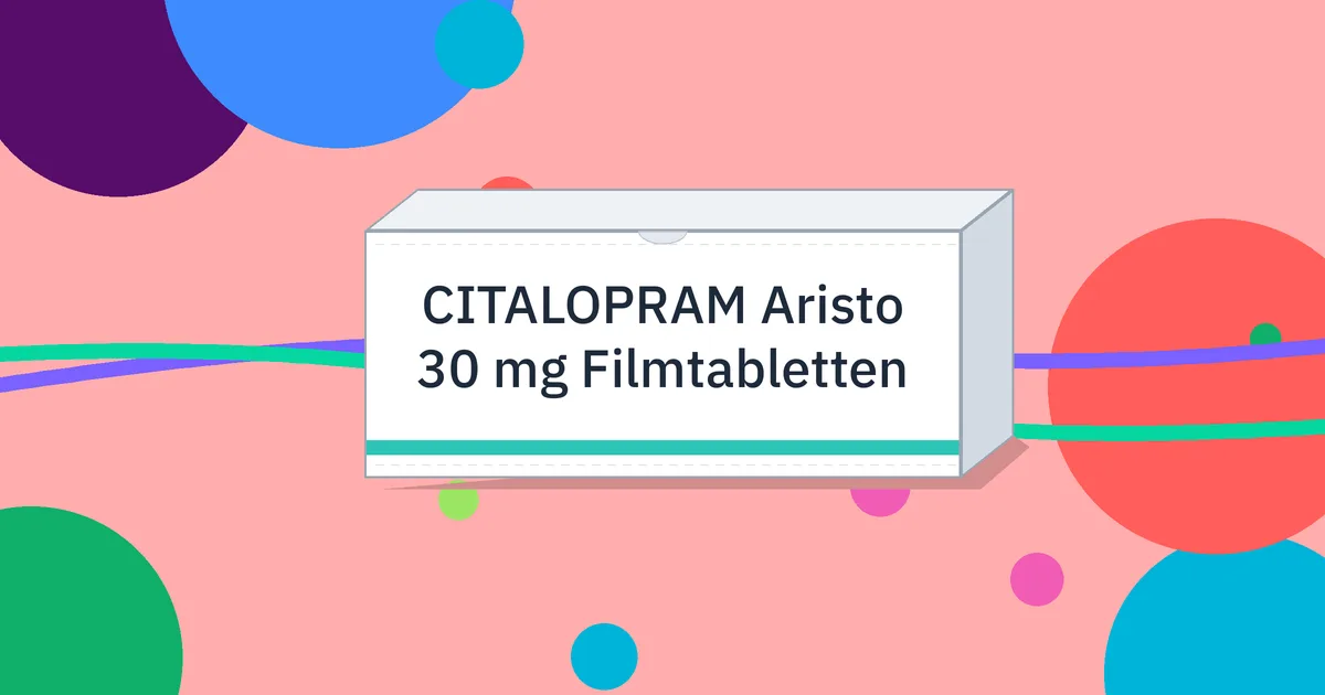 Symbolbild: Packung mit der Aufschrift CITALOPRAM Aristo 30 mg Filmtabletten (PZN 05028262) – Verfügbarkeit und Bezug in Apotheken in Frankfurt am Main