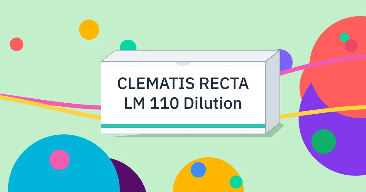 Symbolbild: Packung mit der Aufschrift CLEMATIS RECTA LM 110 Dilution (PZN 12822500) – Verfügbarkeit und Bezug in Apotheken in Frankfurt am Main