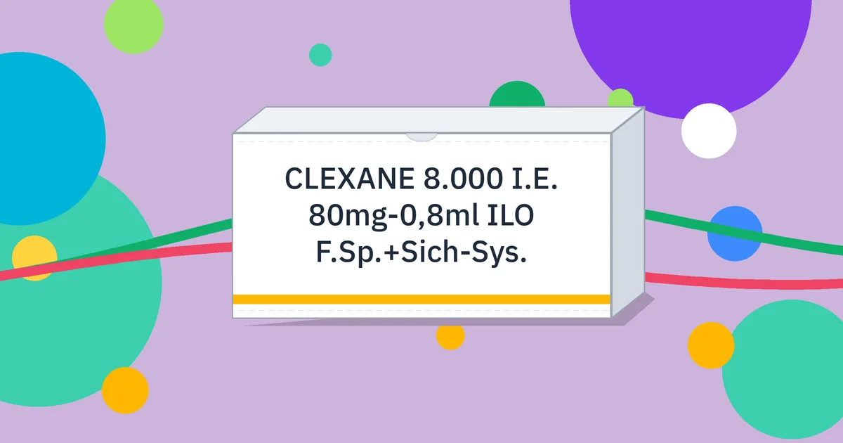 Symbolbild: Packung mit der Aufschrift CLEXANE 8.000 I.E. 80mg-0,8ml ILO F.Sp.+Sich-Sys. (PZN 11331473) – Verfügbarkeit und Bezug in Apotheken in Frankfurt am Main