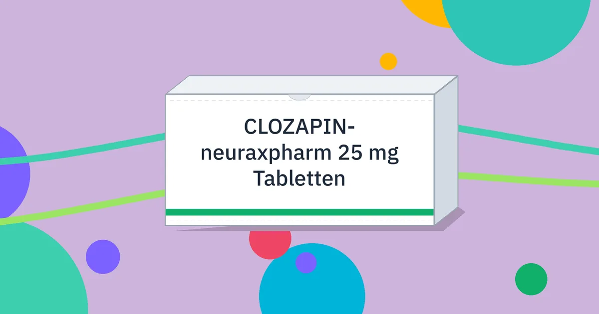 Symbolbild: Packung mit der Aufschrift CLOZAPIN-neuraxpharm 25 mg Tabletten (PZN 00557085) – Verfügbarkeit und Bezug in Apotheken in Frankfurt am Main