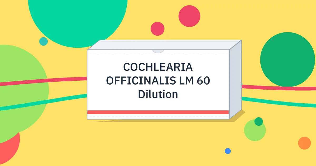 Symbolbild: Packung mit der Aufschrift COCHLEARIA OFFICINALIS LM 60 Dilution (PZN 12829749) – Verfügbarkeit und Bezug in Apotheken in Frankfurt am Main