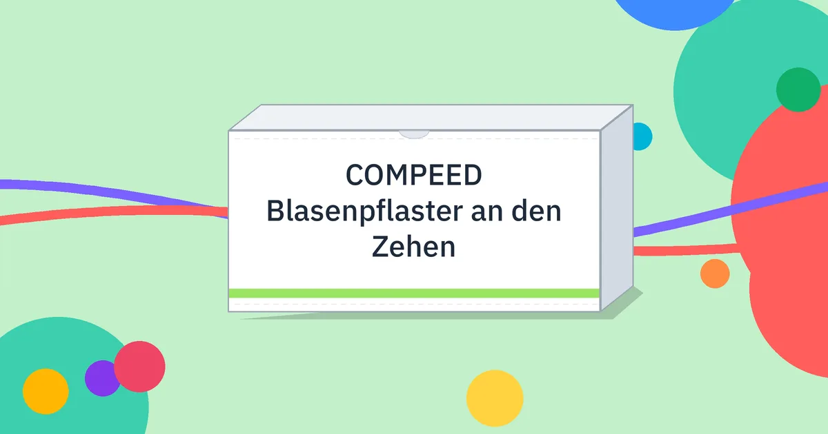 Symbolbild: Packung mit der Aufschrift COMPEED Blasenpflaster an den Zehen (PZN 05995298) – Verfügbarkeit und Bezug in Apotheken in Frankfurt am Main