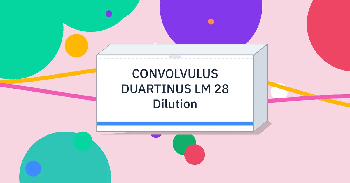 Symbolbild: Packung mit der Aufschrift CONVOLVULUS DUARTINUS LM 28 Dilution (PZN 13450845) – Verfügbarkeit und Bezug in Apotheken in Frankfurt am Main