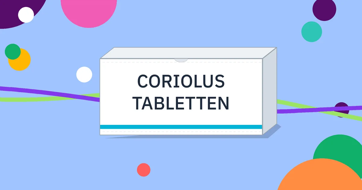 Symbolbild: Packung mit der Aufschrift CORIOLUS TABLETTEN (PZN 12800881) – Verfügbarkeit und Bezug in Apotheken in Frankfurt am Main