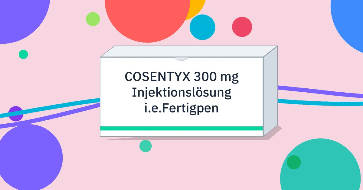 Symbolbild: Packung mit der Aufschrift COSENTYX 300 mg Injektionslösung i.e.Fertigpen (PZN 19667994) – Verfügbarkeit und Bezug in Apotheken in Frankfurt am Main