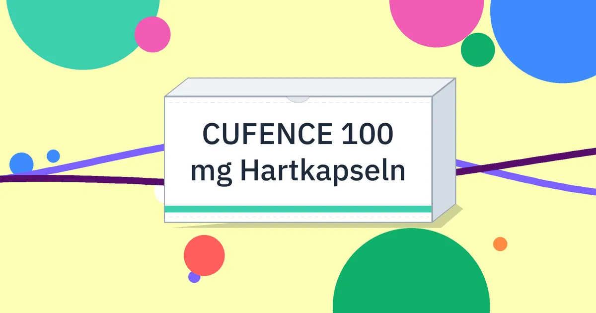 Symbolbild: Packung mit der Aufschrift CUFENCE 100 mg Hartkapseln (PZN 18832847) – Verfügbarkeit und Bezug in Apotheken in Frankfurt am Main