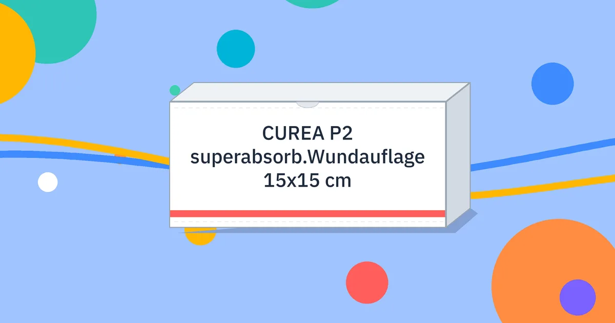 Symbolbild: Packung mit der Aufschrift CUREA P2 superabsorb.Wundauflage 15x15 cm (PZN 04744163) – Verfügbarkeit und Bezug in Apotheken in Frankfurt am Main
