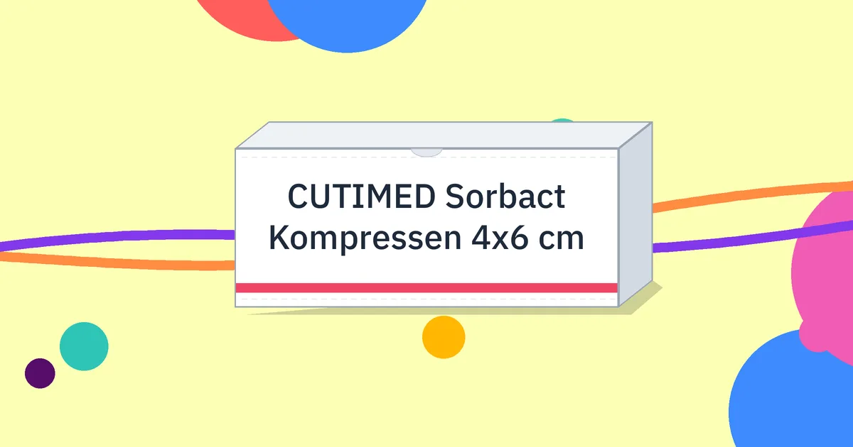 Symbolbild: Packung mit der Aufschrift CUTIMED Sorbact Kompressen 4x6 cm (PZN 18126664) – Verfügbarkeit und Bezug in Apotheken in Frankfurt am Main