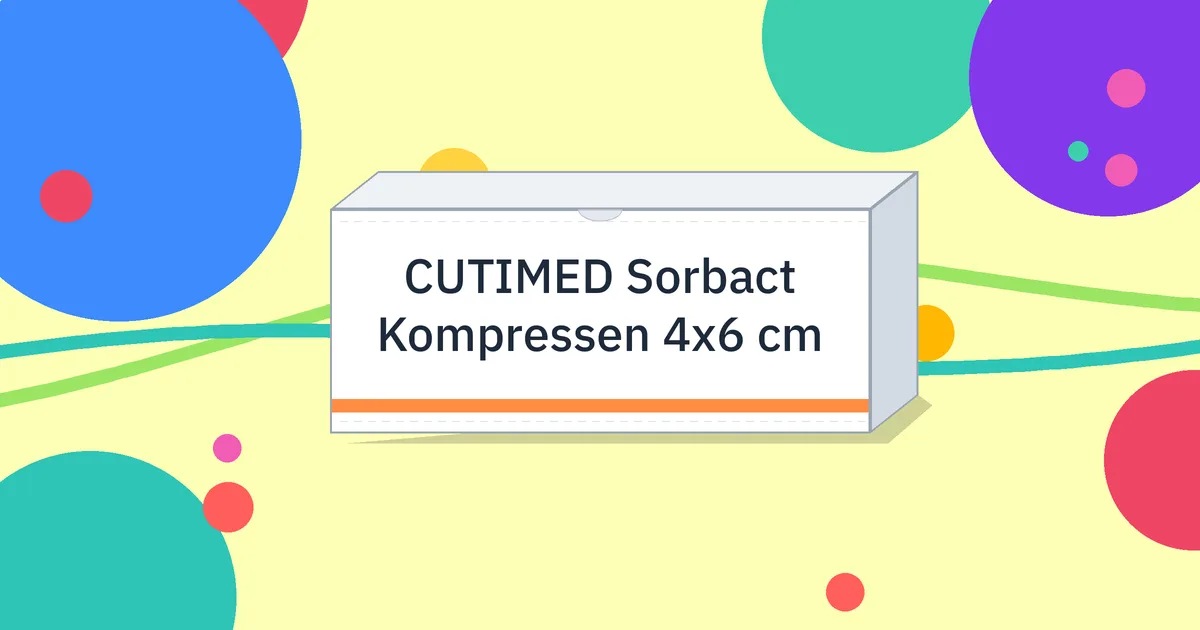 Symbolbild: Packung mit der Aufschrift CUTIMED Sorbact Kompressen 4x6 cm (PZN 01649079) – Verfügbarkeit und Bezug in Apotheken in Frankfurt am Main