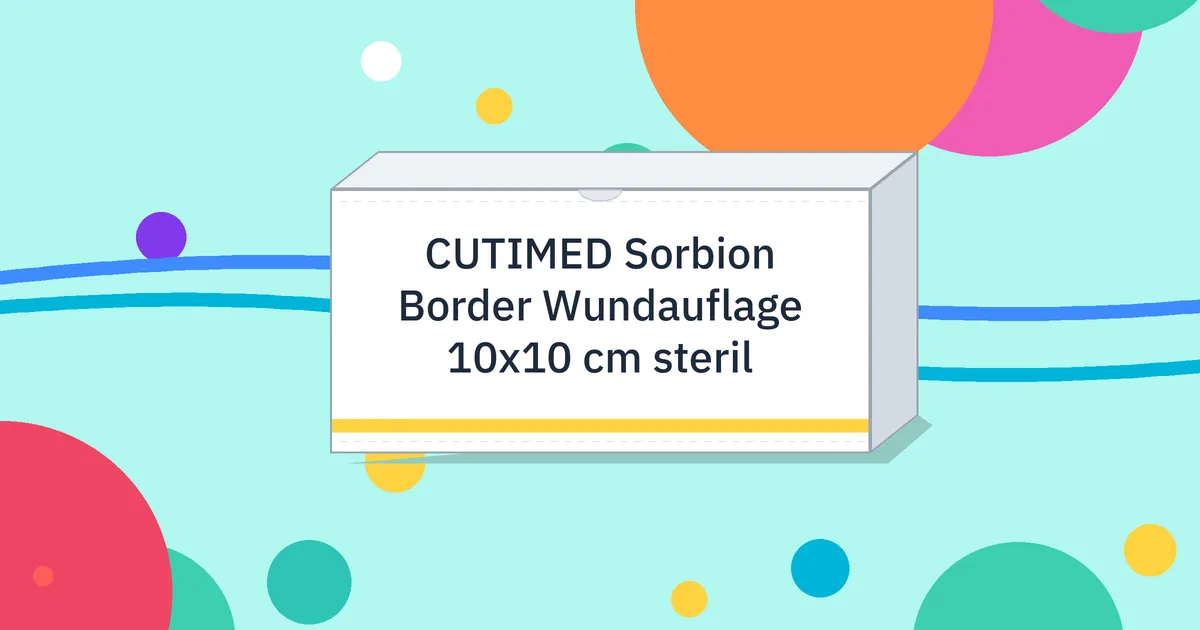 Symbolbild: Packung mit der Aufschrift CUTIMED Sorbion Border Wundauflage 10x10 cm steril (PZN 19785357) – Verfügbarkeit und Bezug in Apotheken in Frankfurt am Main