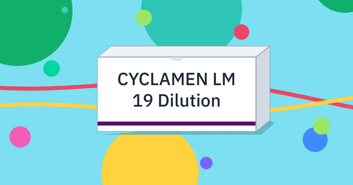 Symbolbild: Packung mit der Aufschrift CYCLAMEN LM 19 Dilution (PZN 12840484) – Verfügbarkeit und Bezug in Apotheken in Frankfurt am Main