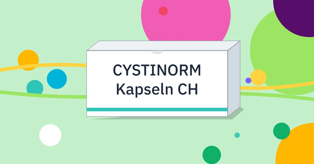 Symbolbild: Packung mit der Aufschrift CYSTINORM Kapseln CH (PZN 20632682) – Verfügbarkeit und Bezug in Apotheken in Frankfurt am Main