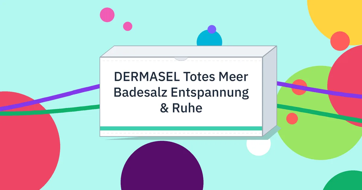 Symbolbild: Packung mit der Aufschrift DERMASEL Totes Meer Badesalz Entspannung & Ruhe (PZN 17514826) – Verfügbarkeit und Bezug in Apotheken in Frankfurt am Main