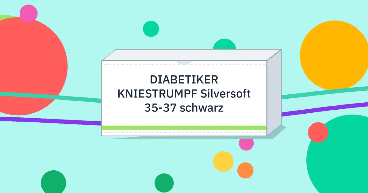 Symbolbild: Packung mit der Aufschrift DIABETIKER KNIESTRUMPF Silversoft 35-37 schwarz (PZN 02010511) – Verfügbarkeit und Bezug in Apotheken in Frankfurt am Main