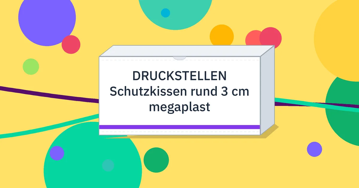 Symbolbild: Packung mit der Aufschrift DRUCKSTELLEN Schutzkissen rund 3 cm megaplast (PZN 16501483) – Verfügbarkeit und Bezug in Apotheken in Frankfurt am Main