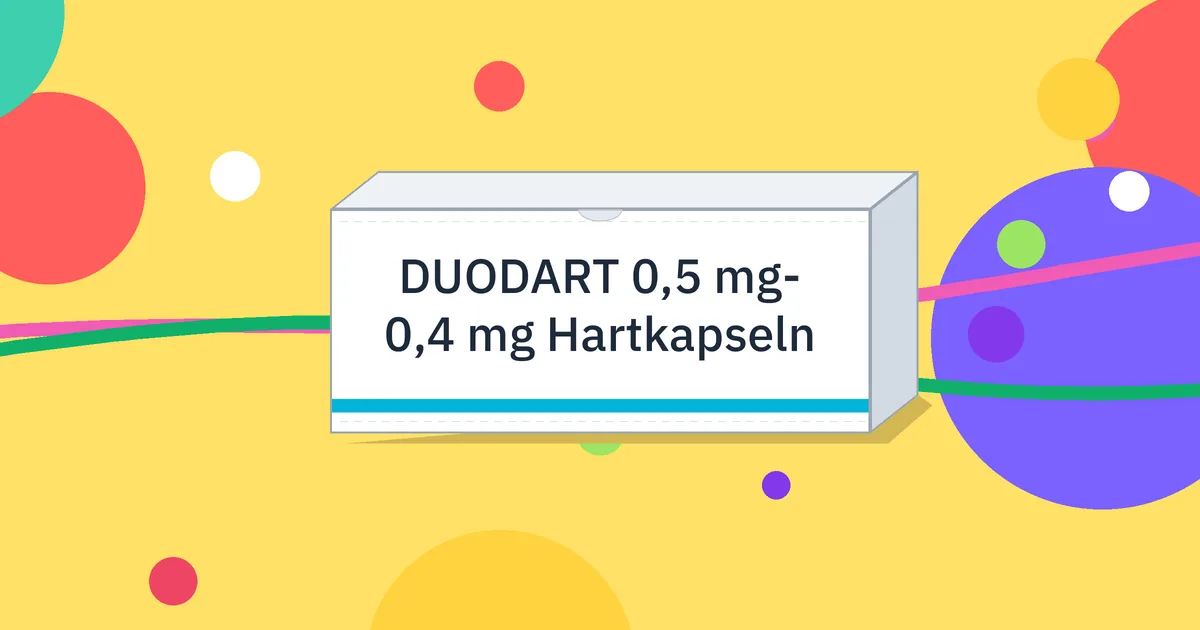 Symbolbild: Packung mit der Aufschrift DUODART 0,5 mg-0,4 mg Hartkapseln (PZN 09385355) – Verfügbarkeit und Bezug in Apotheken in Frankfurt am Main