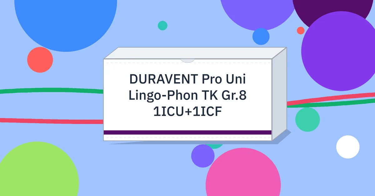 Symbolbild: Packung mit der Aufschrift DURAVENT Pro Uni Lingo-Phon TK Gr.8 1ICU+1ICF (PZN 19246318) – Verfügbarkeit und Bezug in Apotheken in Frankfurt am Main