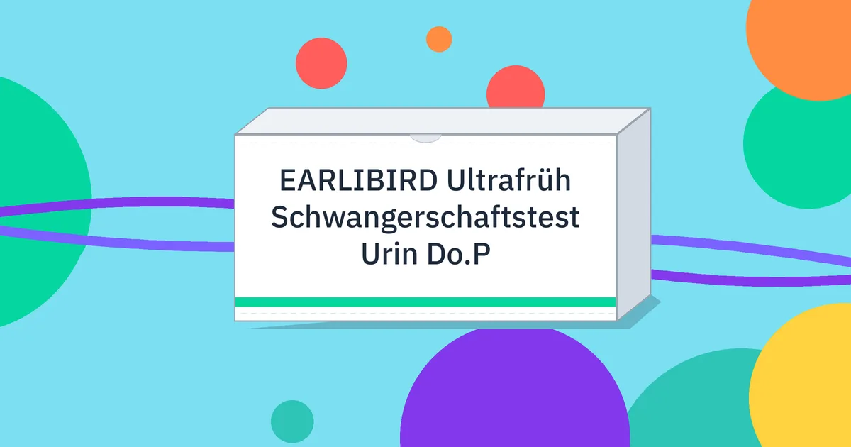 Symbolbild: Packung mit der Aufschrift EARLIBIRD Ultrafrüh Schwangerschaftstest Urin Do.P (PZN 20087291) – Verfügbarkeit und Bezug in Apotheken in Frankfurt am Main
