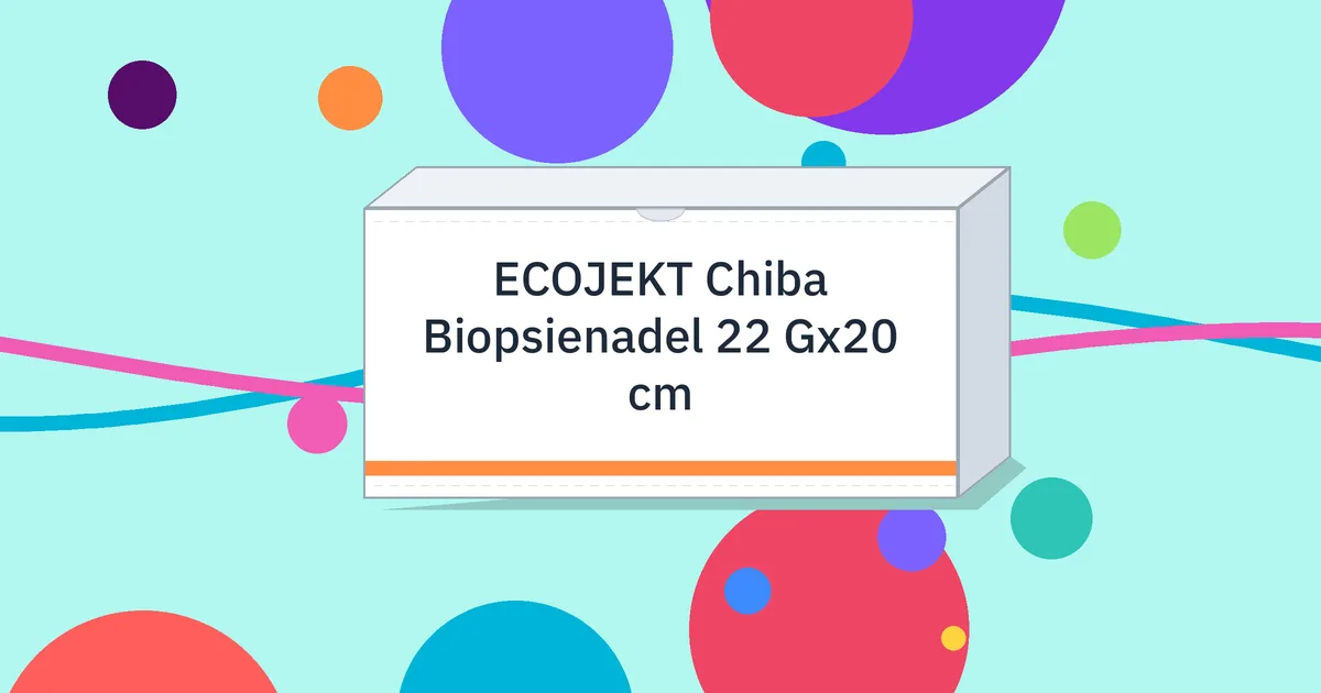 Symbolbild: Packung mit der Aufschrift ECOJEKT Chiba Biopsienadel 22 Gx20 cm (PZN 19925108) – Verfügbarkeit und Bezug in Apotheken in Frankfurt am Main