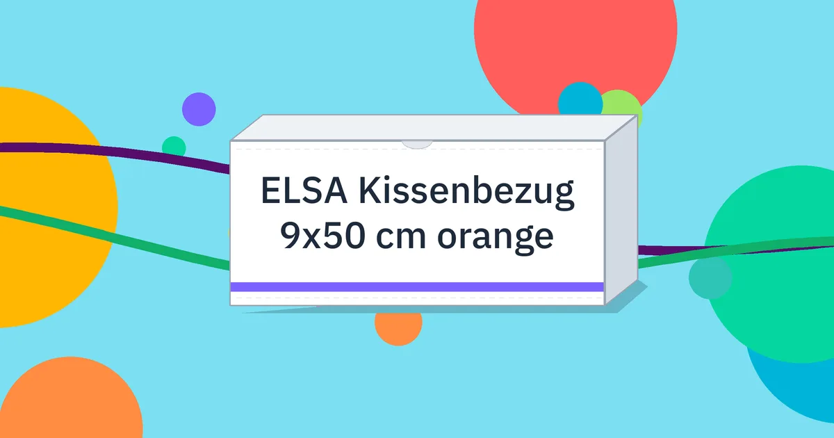 Symbolbild: Packung mit der Aufschrift ELSA Kissenbezug 9x50 cm orange (PZN 06795265) – Verfügbarkeit und Bezug in Apotheken in Frankfurt am Main