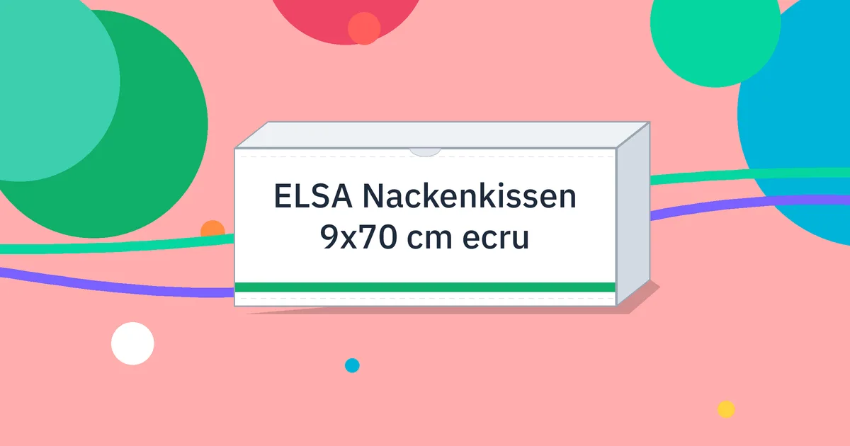 Symbolbild: Packung mit der Aufschrift ELSA Nackenkissen 9x70 cm ecru (PZN 06795839) – Verfügbarkeit und Bezug in Apotheken in Frankfurt am Main